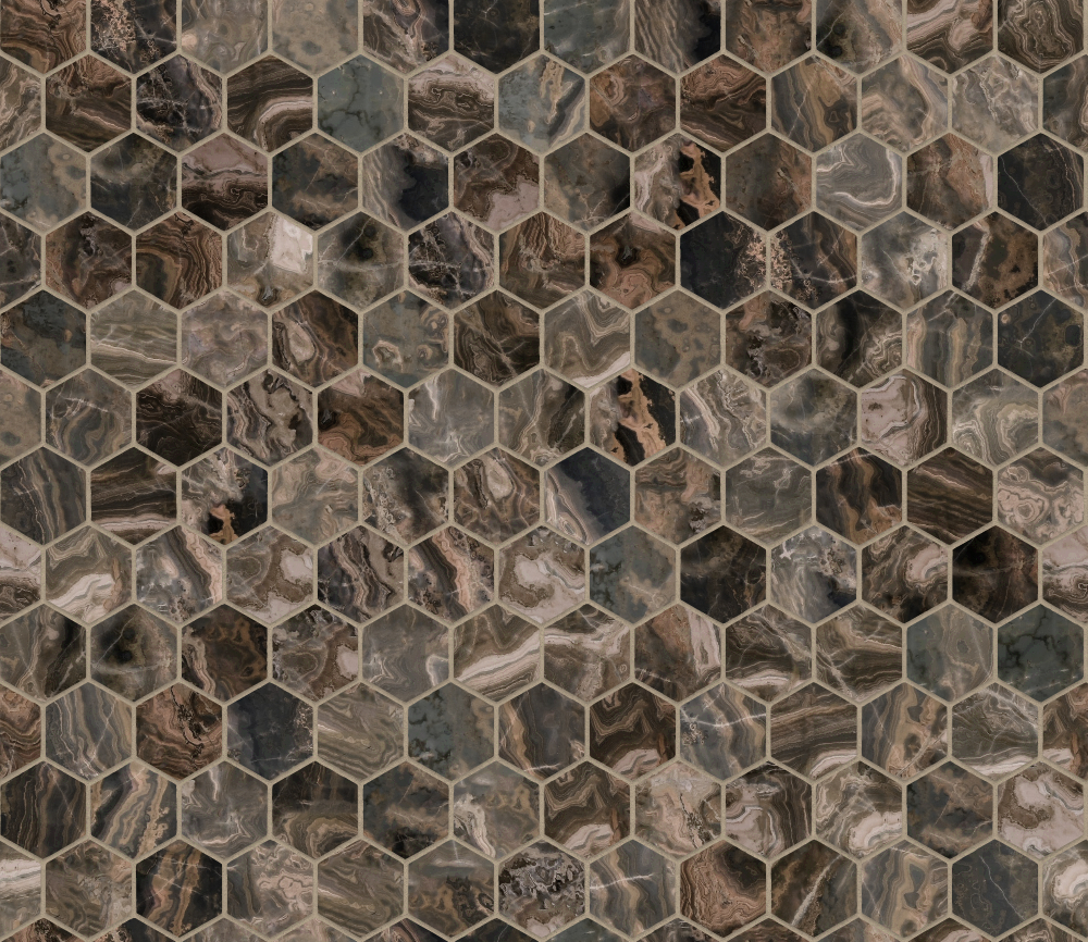 Orange Marble Hexagonal — Architextures