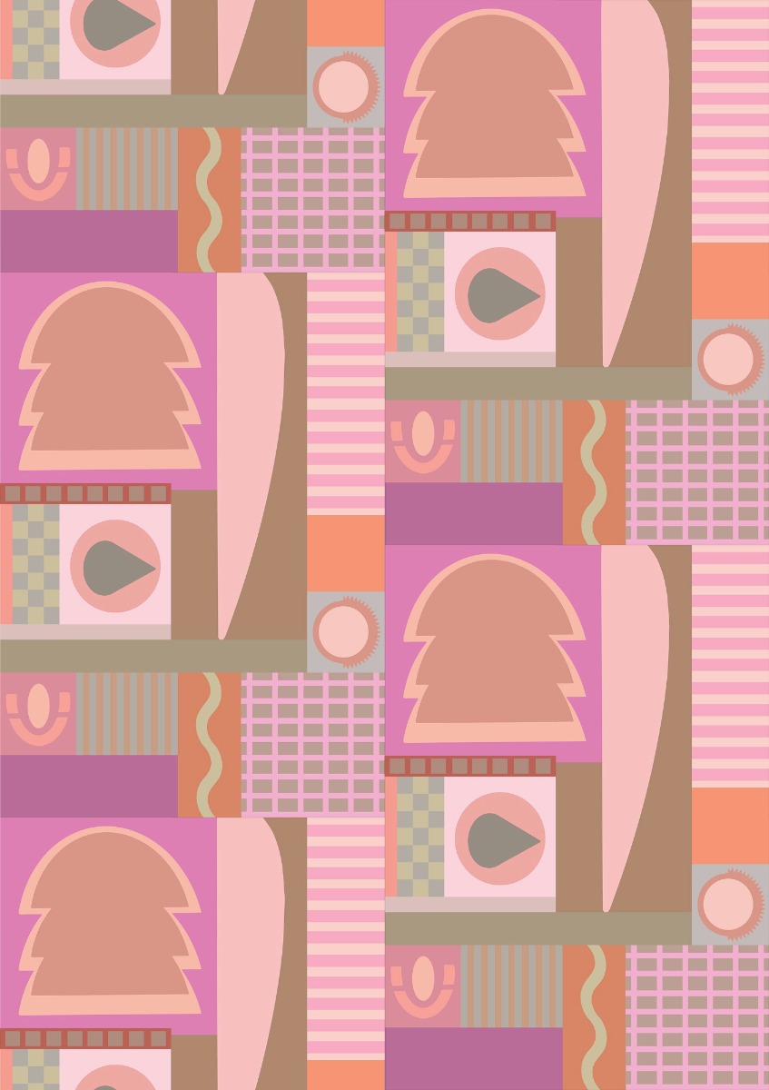 Shape Play Wallpaper in Pink Playground — Architextures
